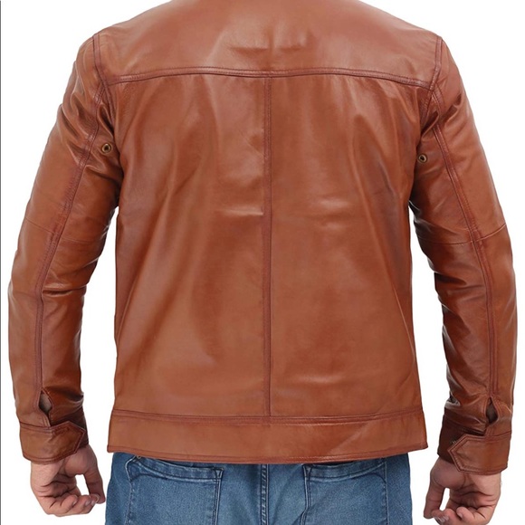 Jackets & Coats | Real Leather Men Brown Jacket New | Poshmark